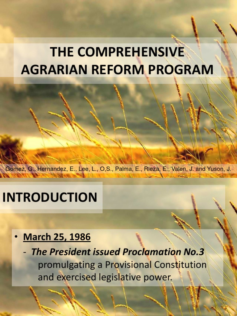 The Comprehensive Agrarian Reform Program | PDF | Bonds (Finance ...