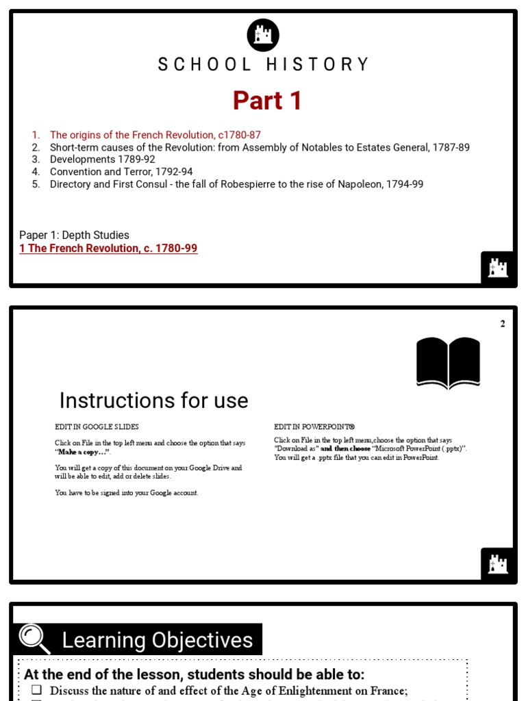 Edexcel IGCSE P1 - 1 The French Revolution, C. 1780-99 Presentation | PDF | Age Of Enlightenment ...