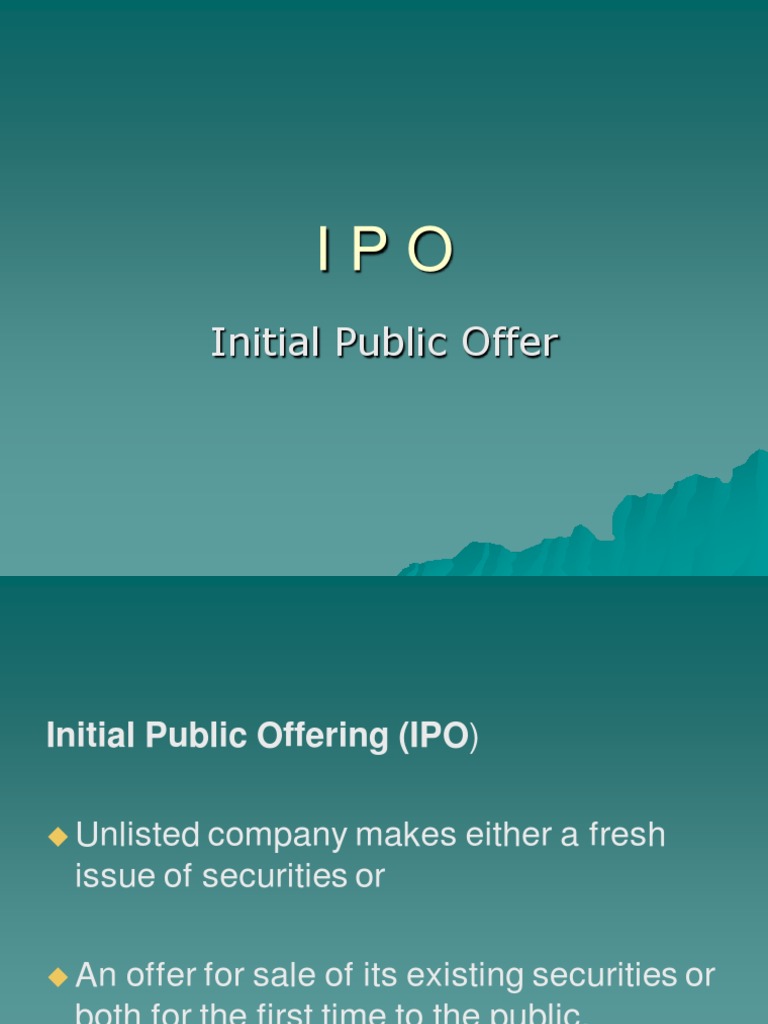 IPO and FPO Overview and Regulations | PDF | Initial Public Offering | Securities (Finance)
