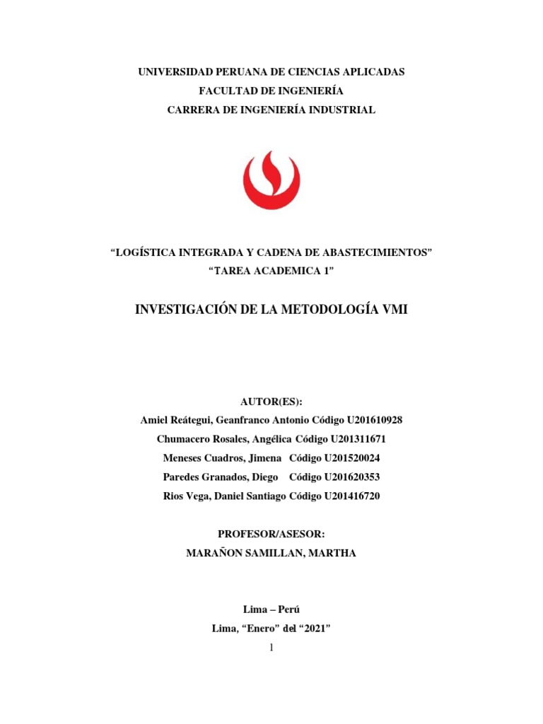 IN97 - 2100 - IV89 - TA1 - Grupo 2 - VMI | PDF IN97 - 2100 - IV89 - TA1 - Grupo 2 - VMI | PDF