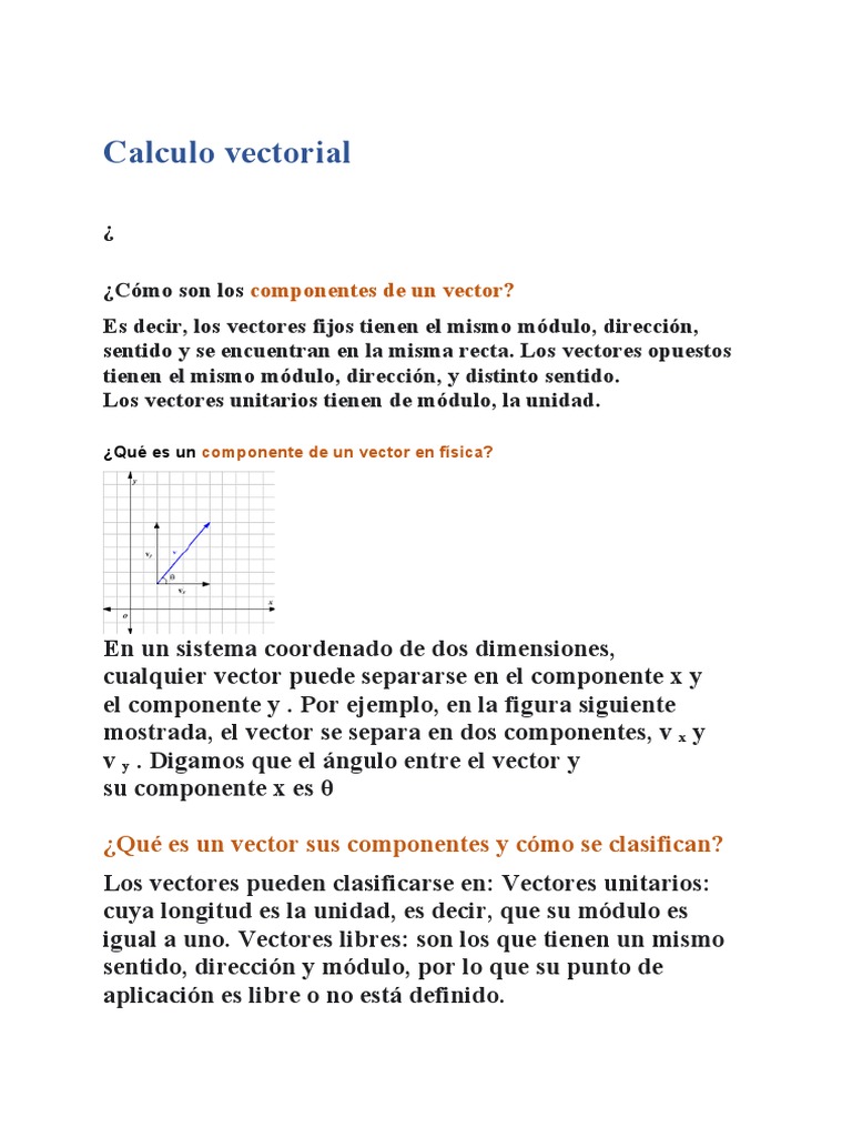 Cómo Son Los Componentes de Un Vector (Recuperado Automáticamente) | PDF