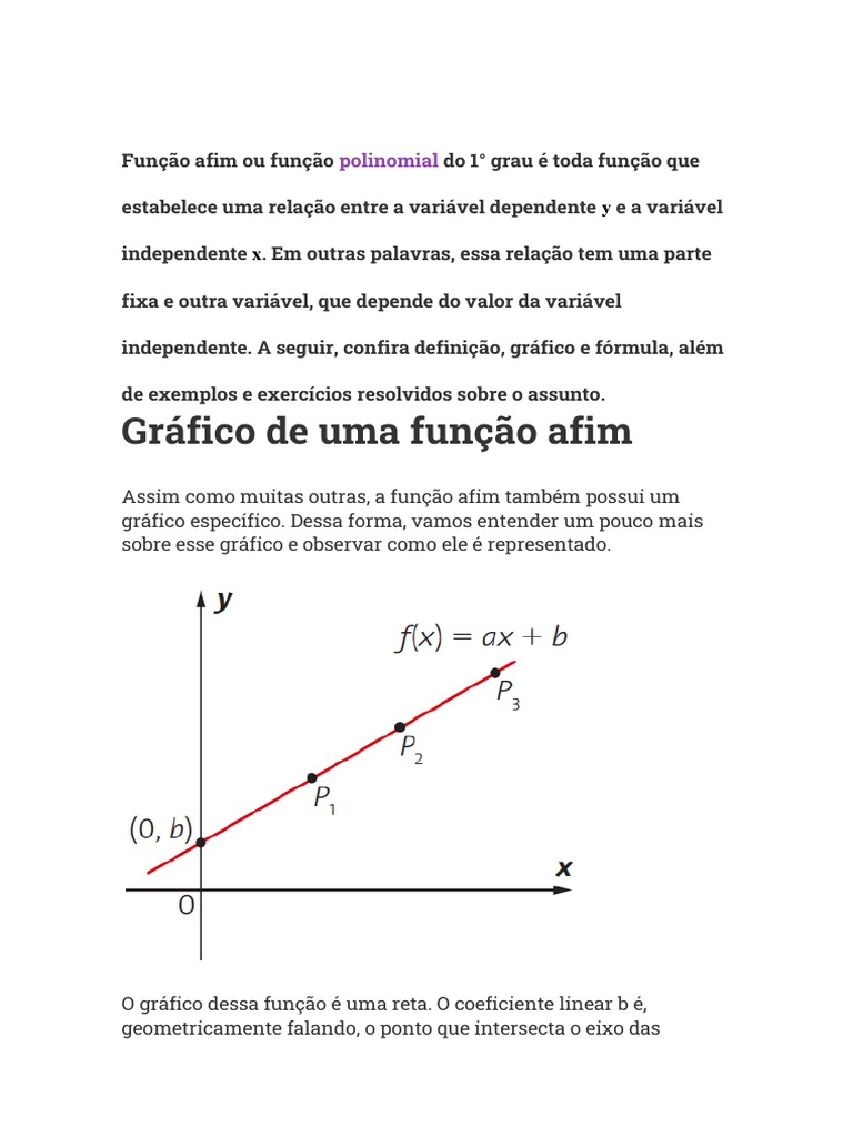 Função Afim Ou Função | PDF