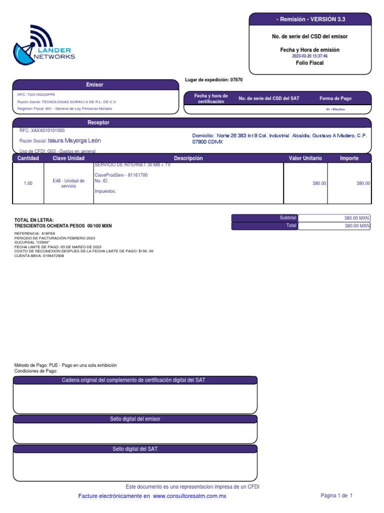 Factura Servicios de Telecomunicaciones | PDF | Industrias de servicio