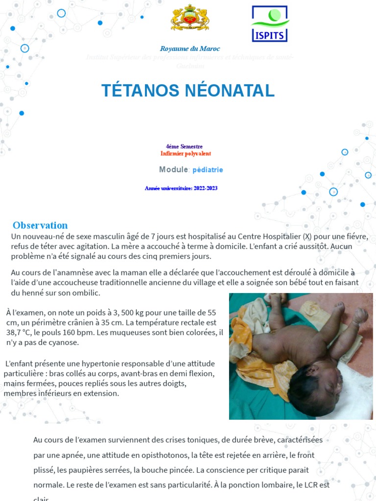 Tétanos Néonatal: Institut Supérieur Des Professions Infirmieres Et ...