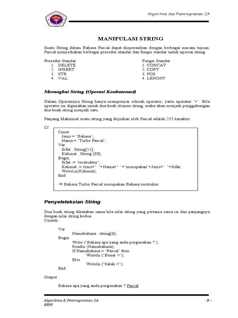 Bab 3 - Operasi String - Rev1 | PDF