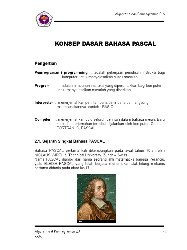 Bab 1 - 2 - Konsep Dasar Pascal | PDF