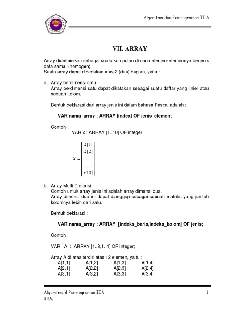Panduan Lengkap Array dan Record Pascal | PDF