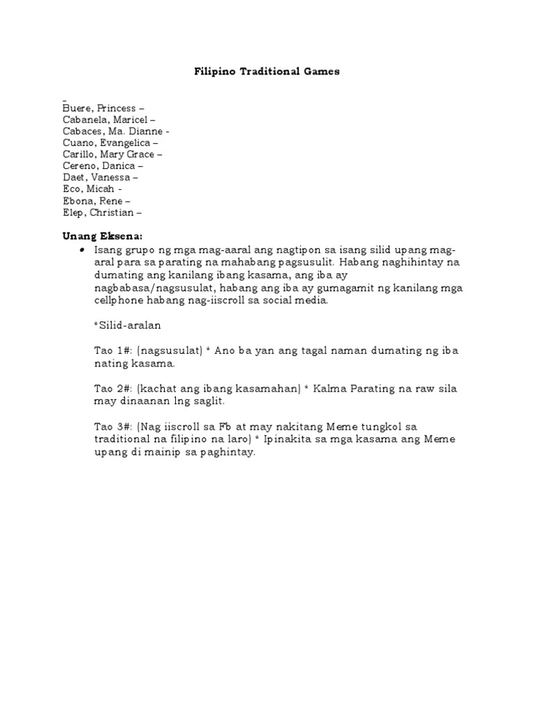 Filipino Traditional Games | PDF