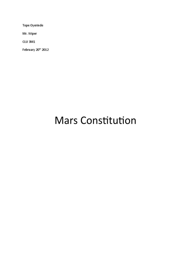 Mars Constitution | PDF