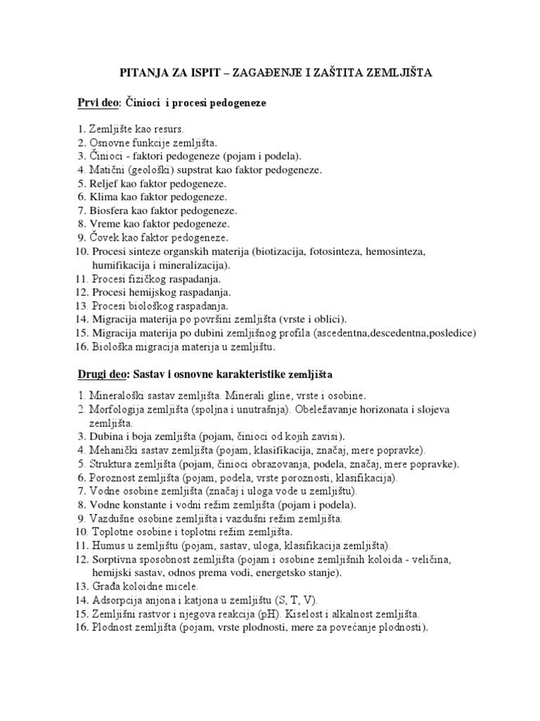 PDF - Pitanja Za Ispit | PDF