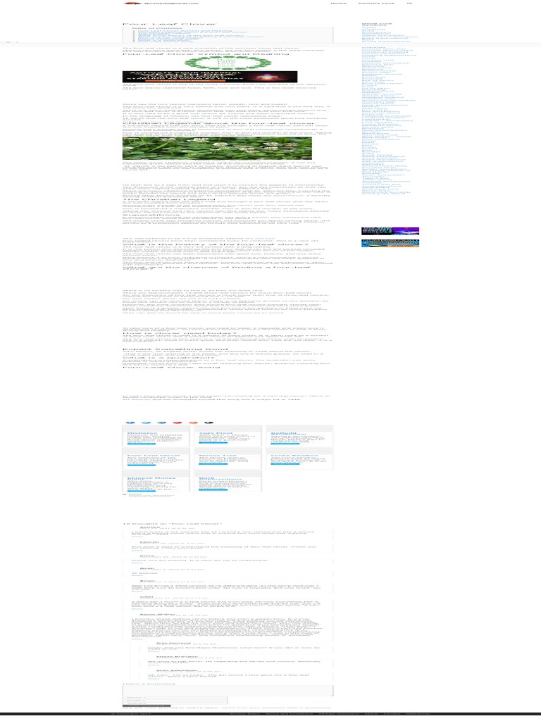 Four-Leaf Clover in Folklore, Legend and Superstition | PDF | Luck | Clover