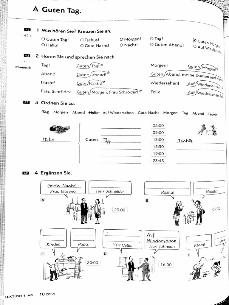 German Workbook Ch. 1 | PDF