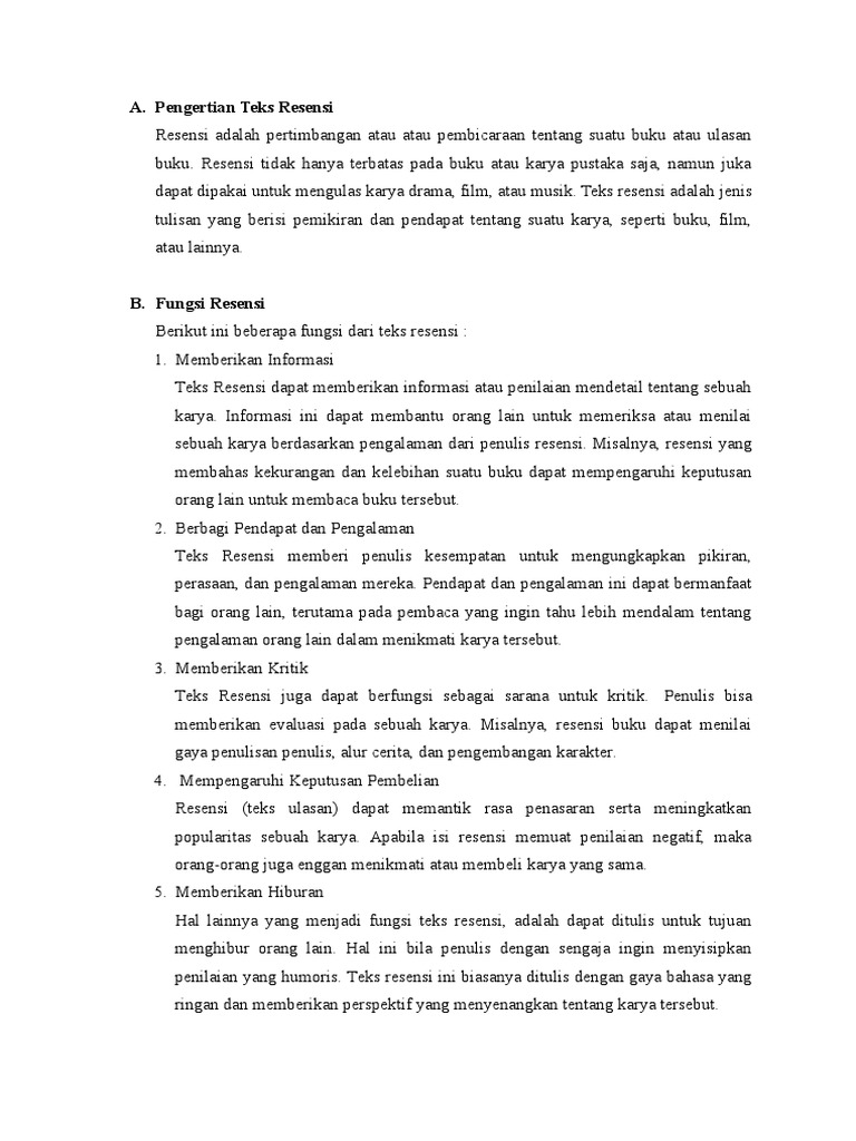 Panduan Lengkap Teks Resensi | PDF | Seni & Disiplin Bahasa | Kajian Bahasa Asing