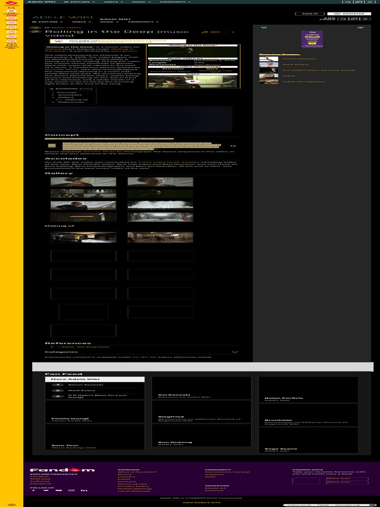 Rolling in The Deep (Music Video) Adele Wiki Fandom | PDF | Adele