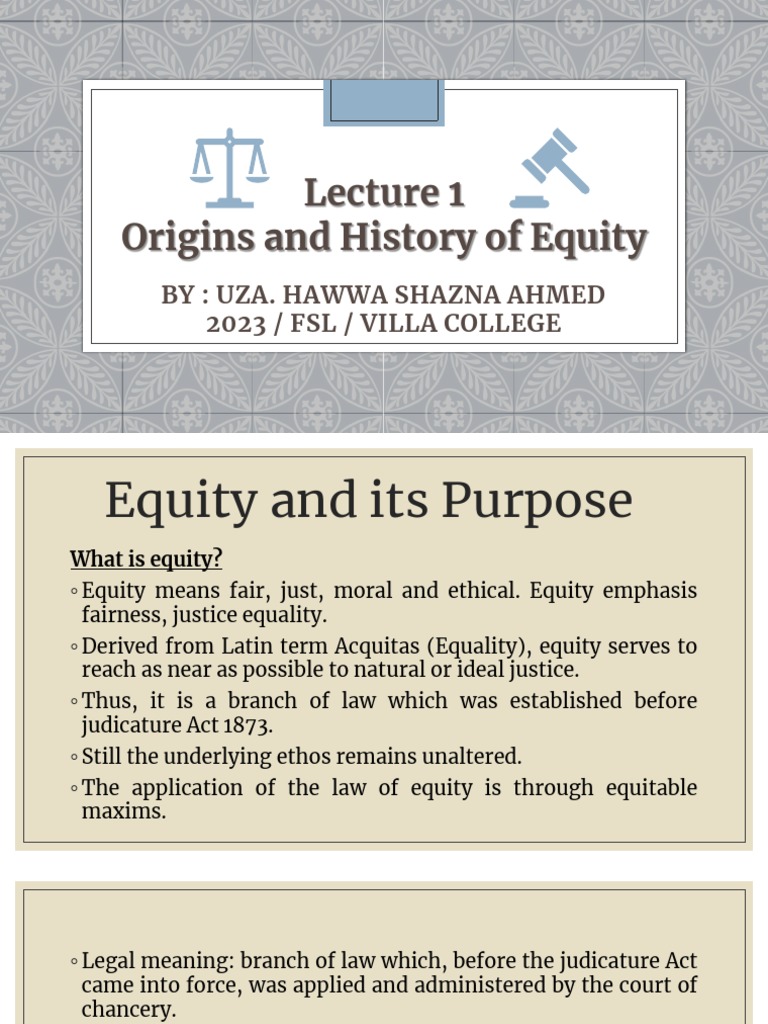 Introduction To Equity | PDF | Equity (Law) | Common Law