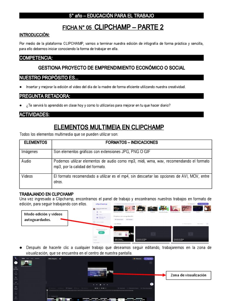 Edición de Video en Clipchamp: Guía Práctica | PDF | Multimedia | Vídeo