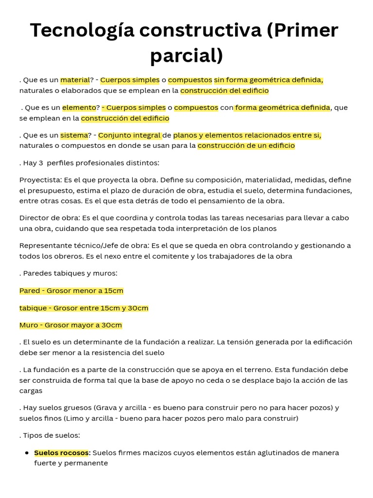 Tecnología Constructiva | PDF | Mortero (Albañilería) | Fundación ...