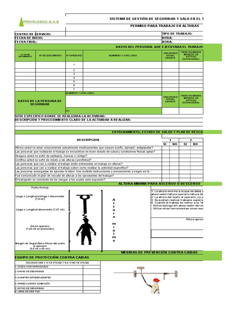 Pérmiso Trabajo en Alturas ... | PDF | Andamio