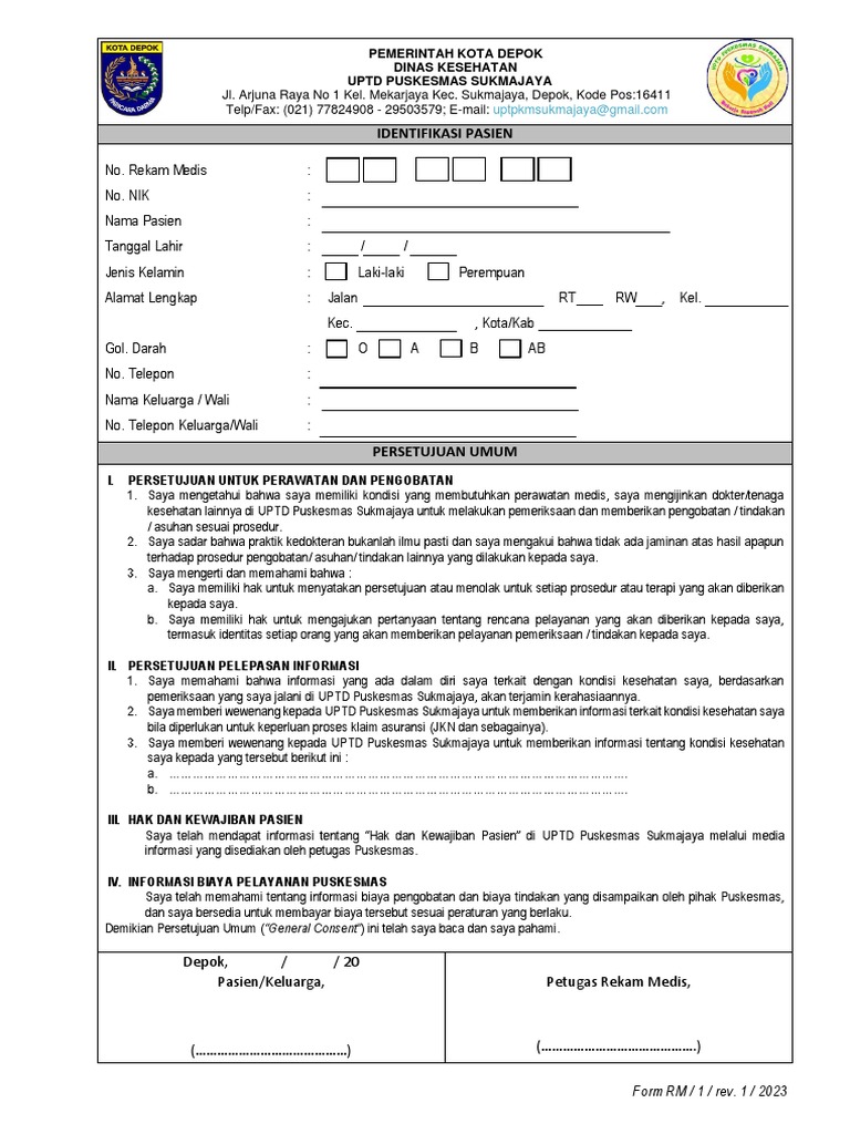 Persetujuan Umum Puskesmas | PDF