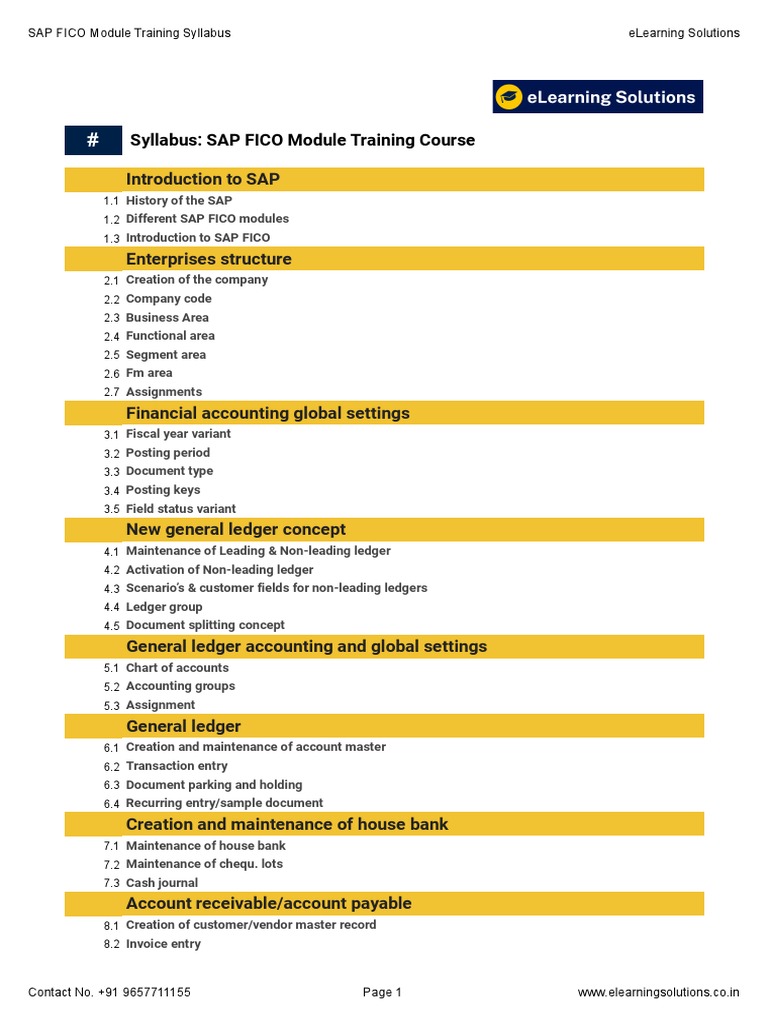 SAP FICO Module Training Syllabus 3 | PDF | Accounts Payable | Service ...