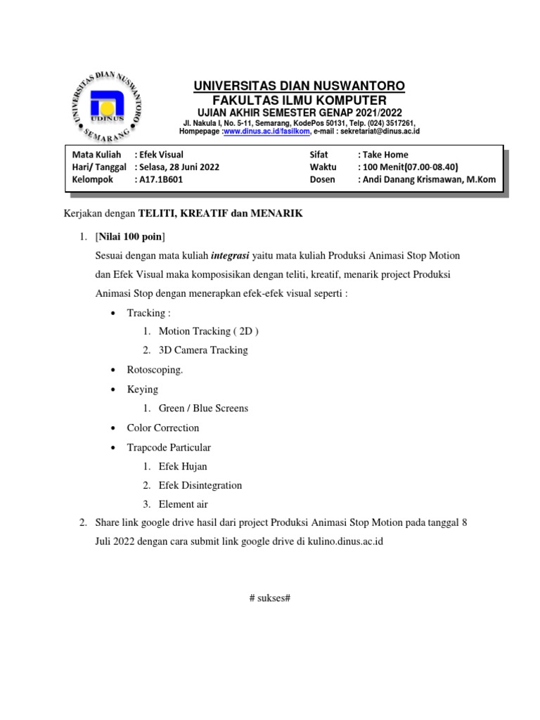 UAS Efek Visual Andi Danang Krismawan | PDF