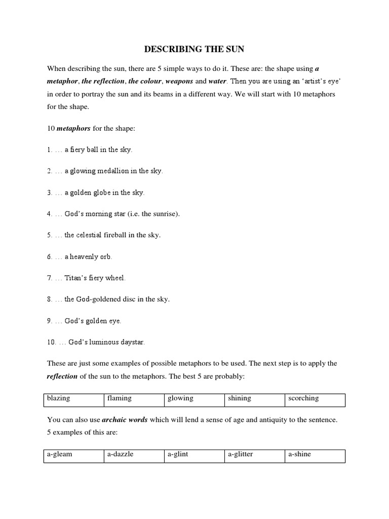Describing The Sun1 | PDF