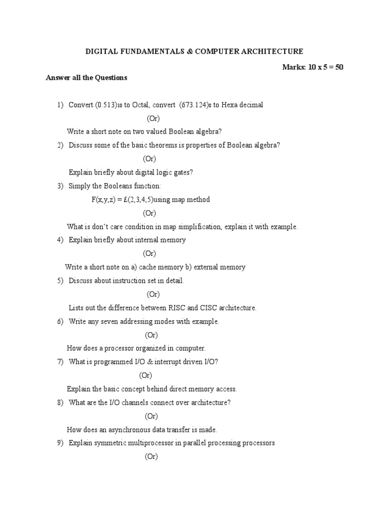 Computer Science Exam Questions | PDF | Central Processing Unit | Pointer (Computer Programming)