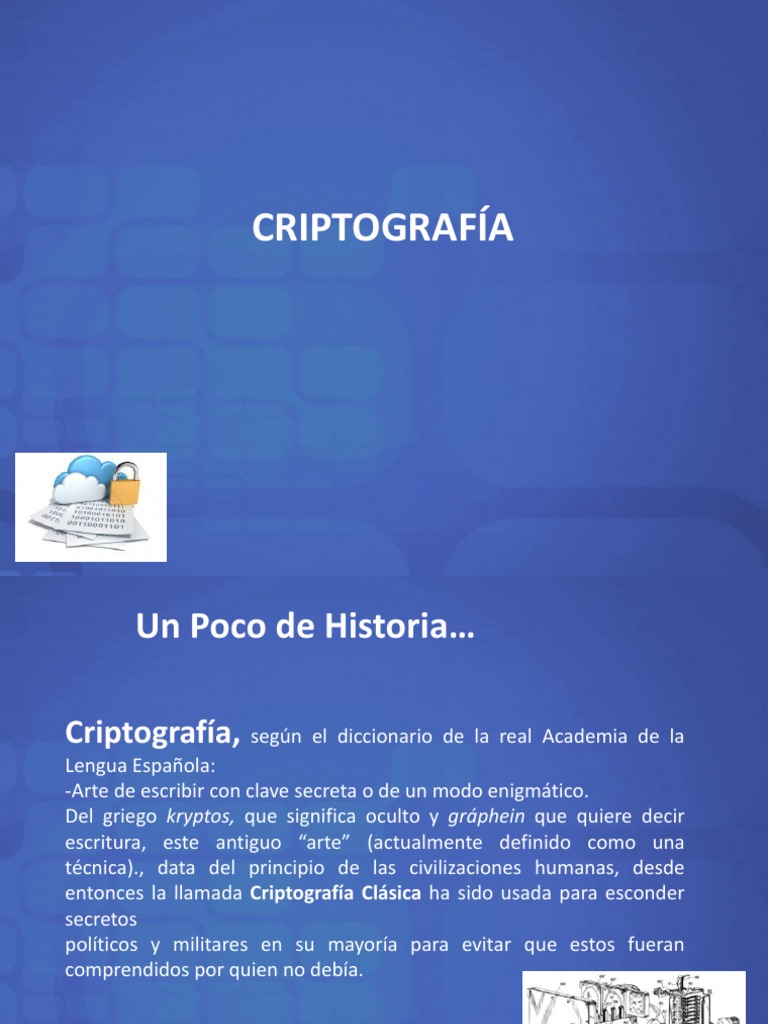 Un Poco de Historia Criptografía, Criptografía Clásica | PDF | Clave (criptografía) | Criptografía