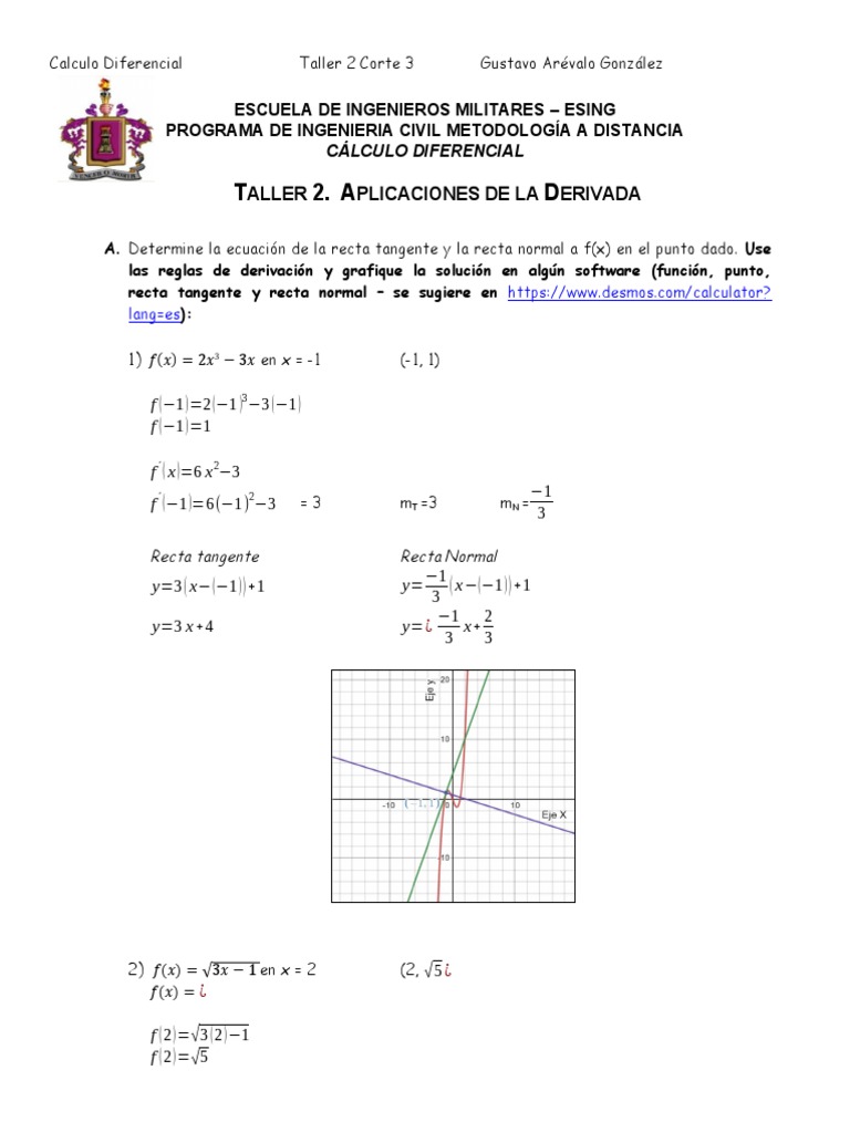 Calculo Corte 3 Taller2 | PDF | Geometría Elemental | Matemática Elemental