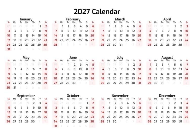 2027 Calendar | PDF