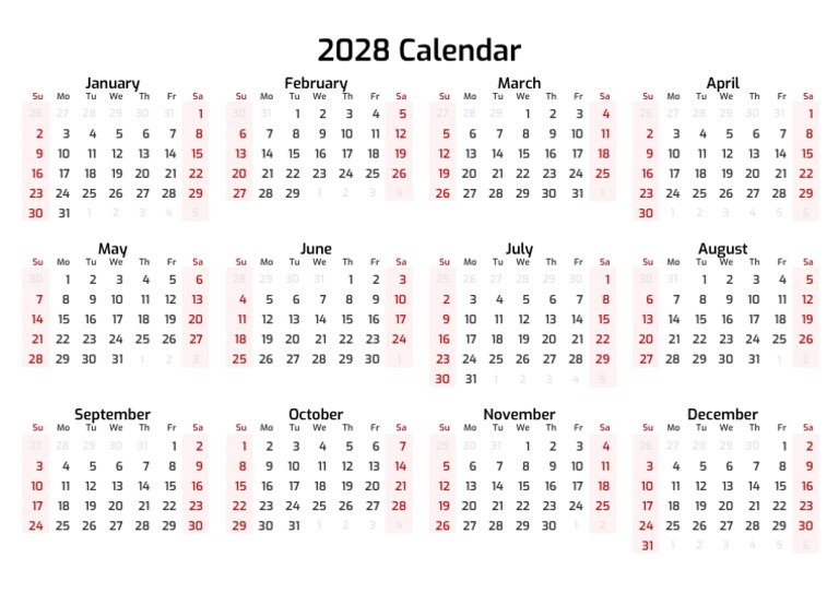 2028 Calendar | PDF