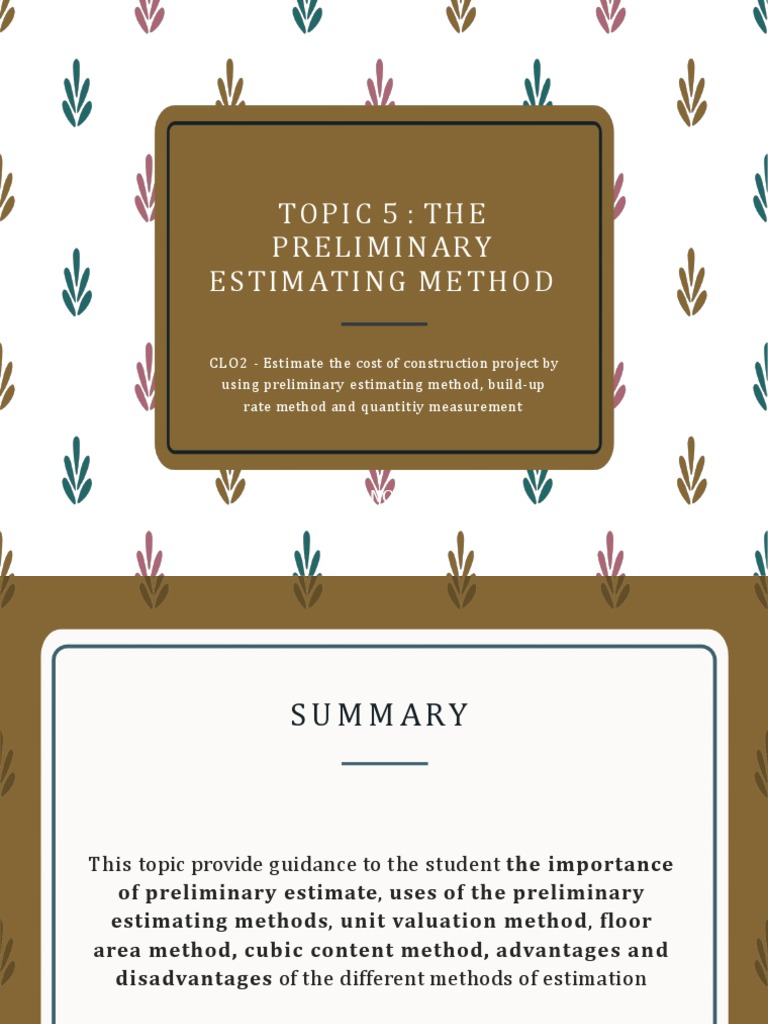 Preliminary Estimating Methods Guide | PDF | Roof | Building