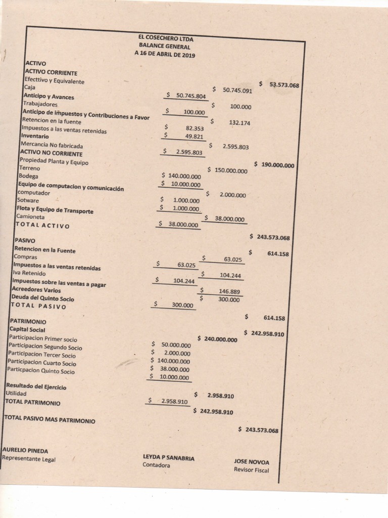 Balance General | PDF | Business | Servicios financieros