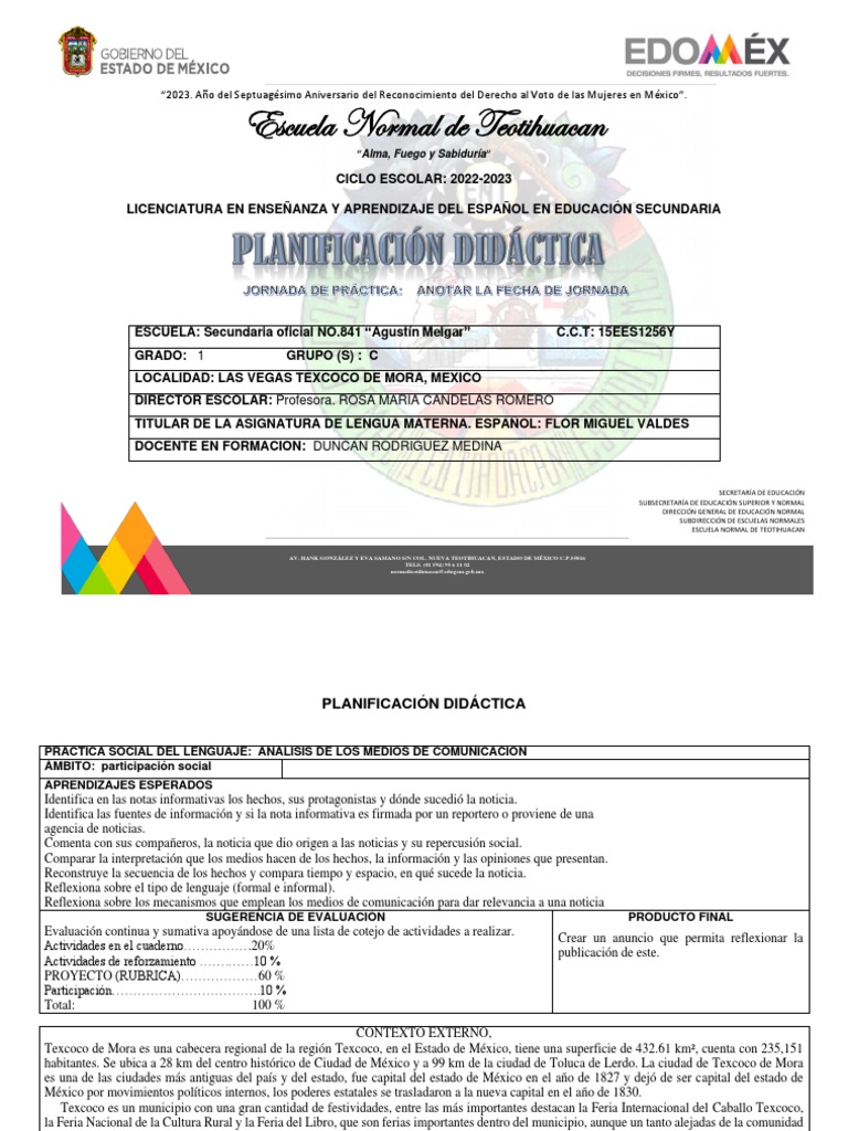 FORMATO DE PLANIFICACÒN PRACTICAS Junio | PDF | Evaluación | Aprendizaje