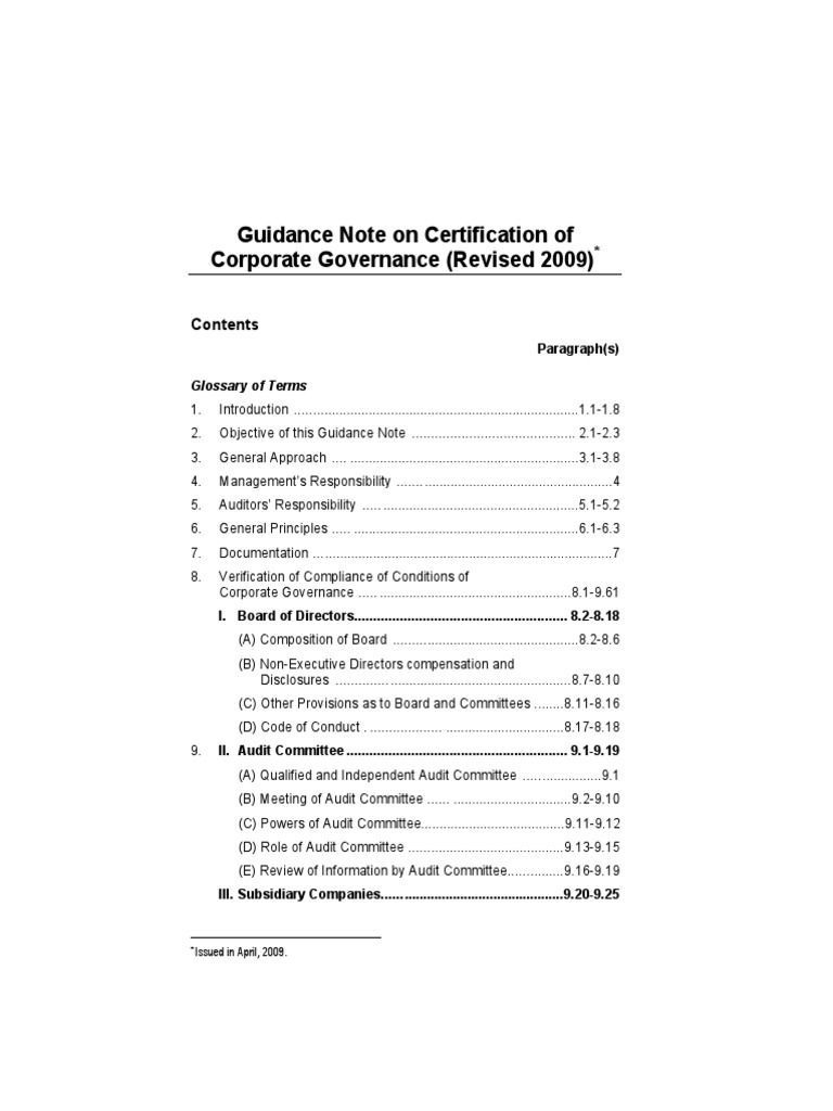 Corporate Governance Certification Guide | PDF | Audit Committee | Audit