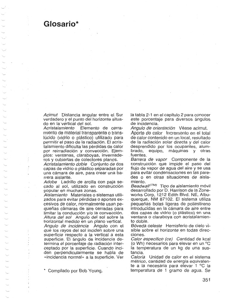 M07 Mazria Glosario | PDF | Aislamiento térmico | Transferencia de calor