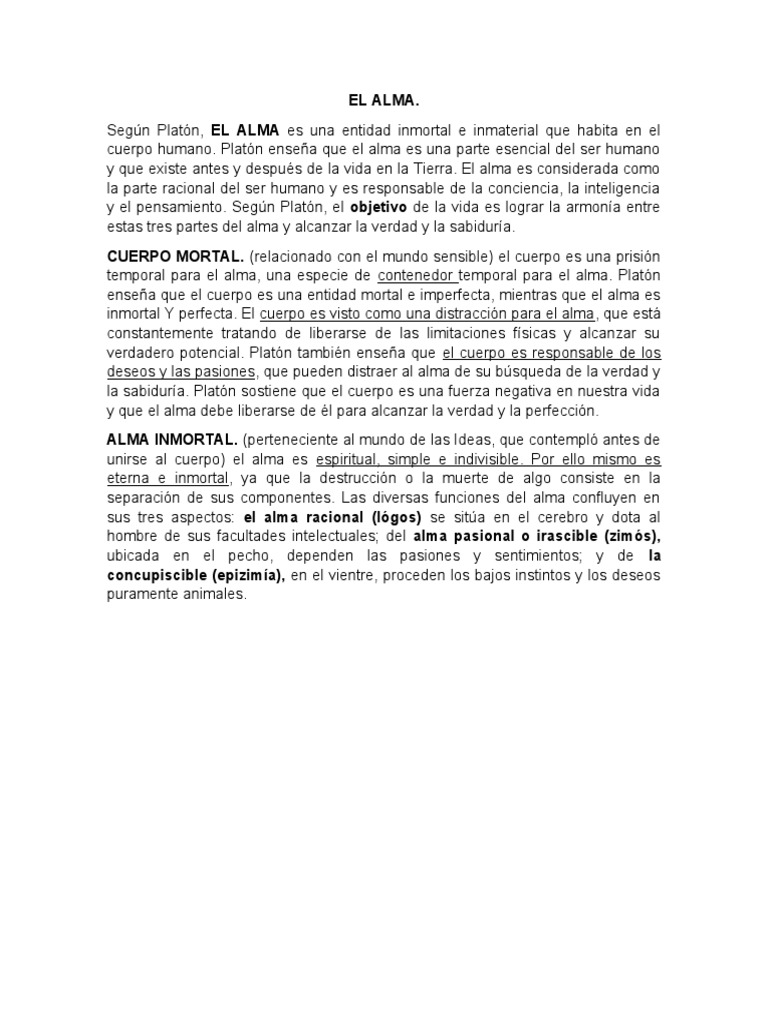 El Alma y Politica Segun Platon | PDF | Alma | Platón