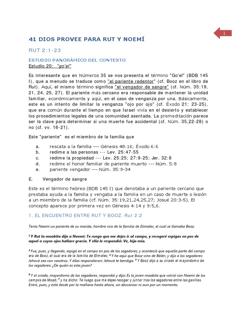 41 Dios Provee para Rut y Noemí | PDF | Noemí (figura bíblica) | Libro de rut