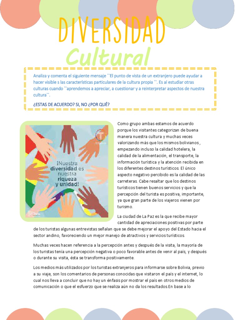 Diversidad Cultural | PDF | Turismo | Percepción