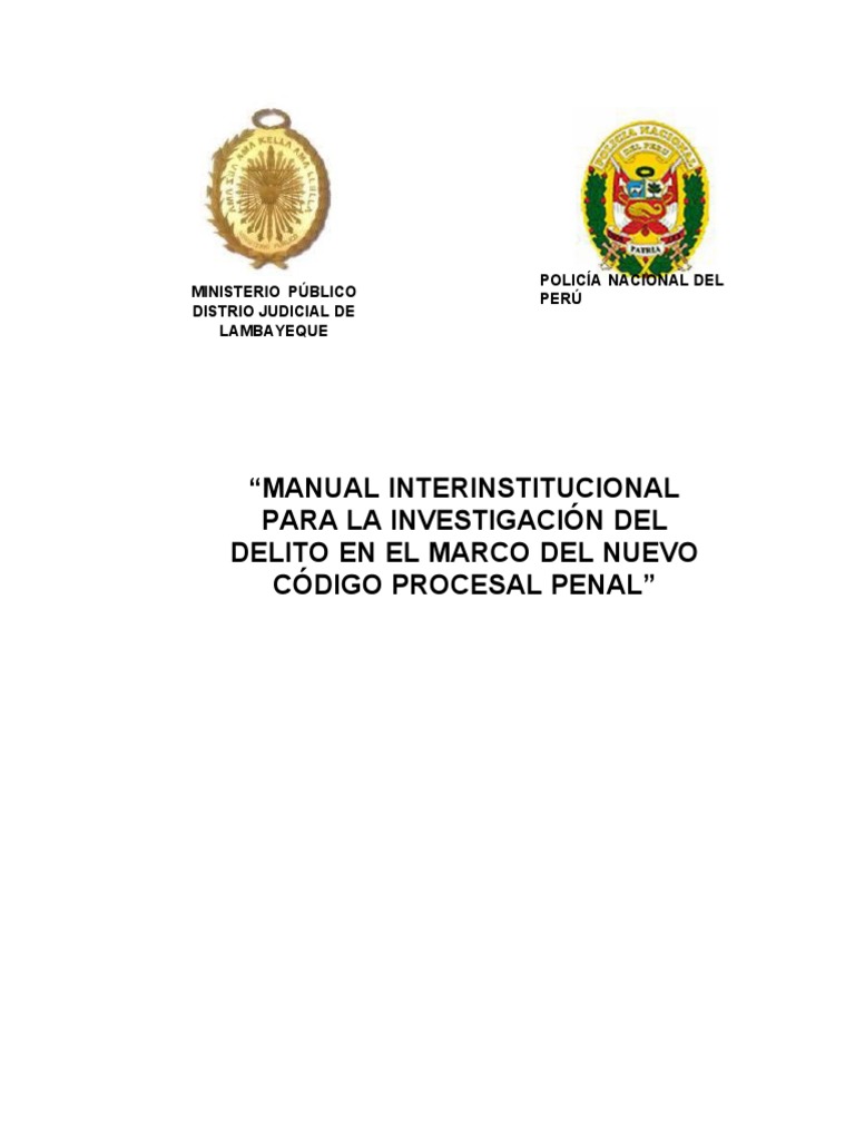 Manual Interinstitucional MP PNP | PDF | Fiscal | Policía