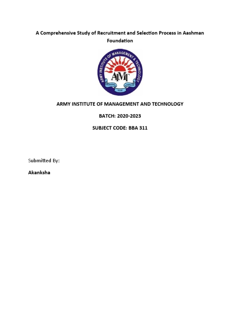 Akanksha Str Pdf Human Resource Management Recruitment