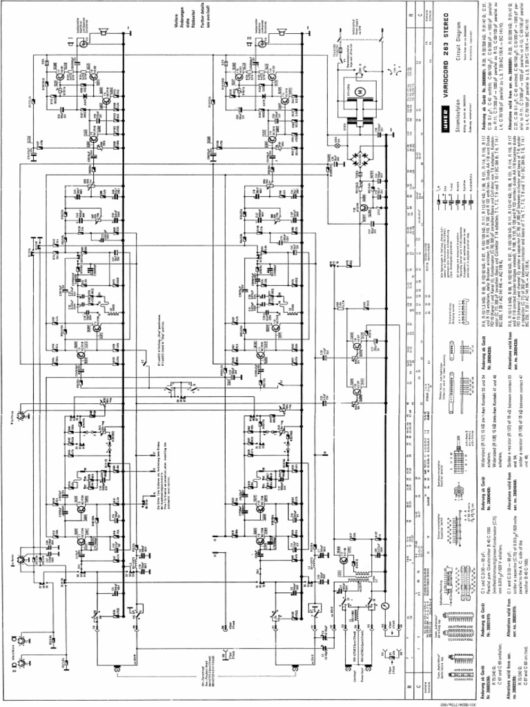Uher Variocord 263 Stereo Schematic B & W | PDF