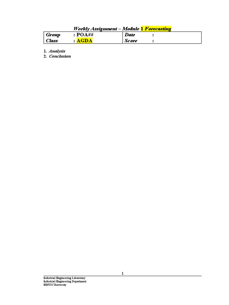 Module 1 Forecasting Assignment Guide | PDF | Computers | Technology ...
