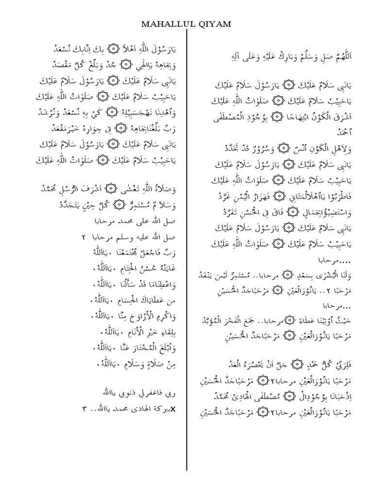Mahallul Qiyam | PDF
