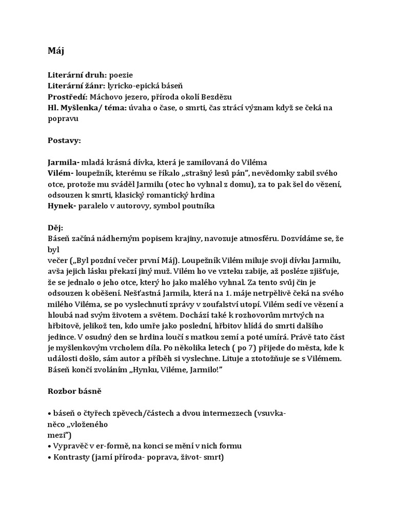 Karel Hynek Mácha- Máj | PDF