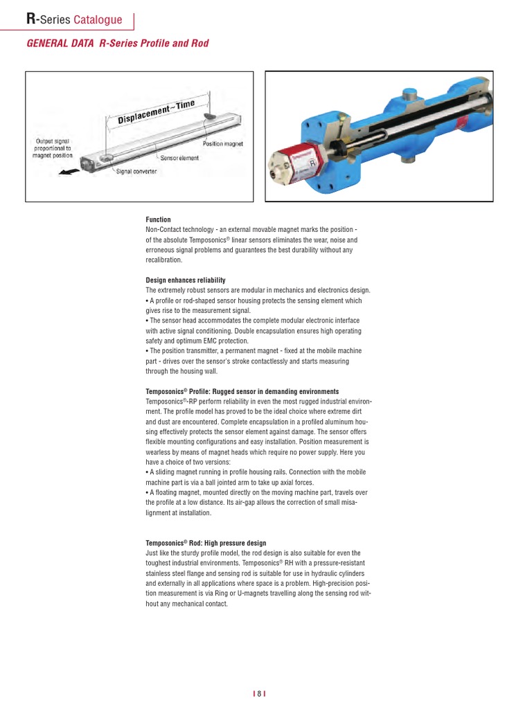Sensor de Posición para Cilindros Hidraulicos Modelo RH Mts Temposonic ...