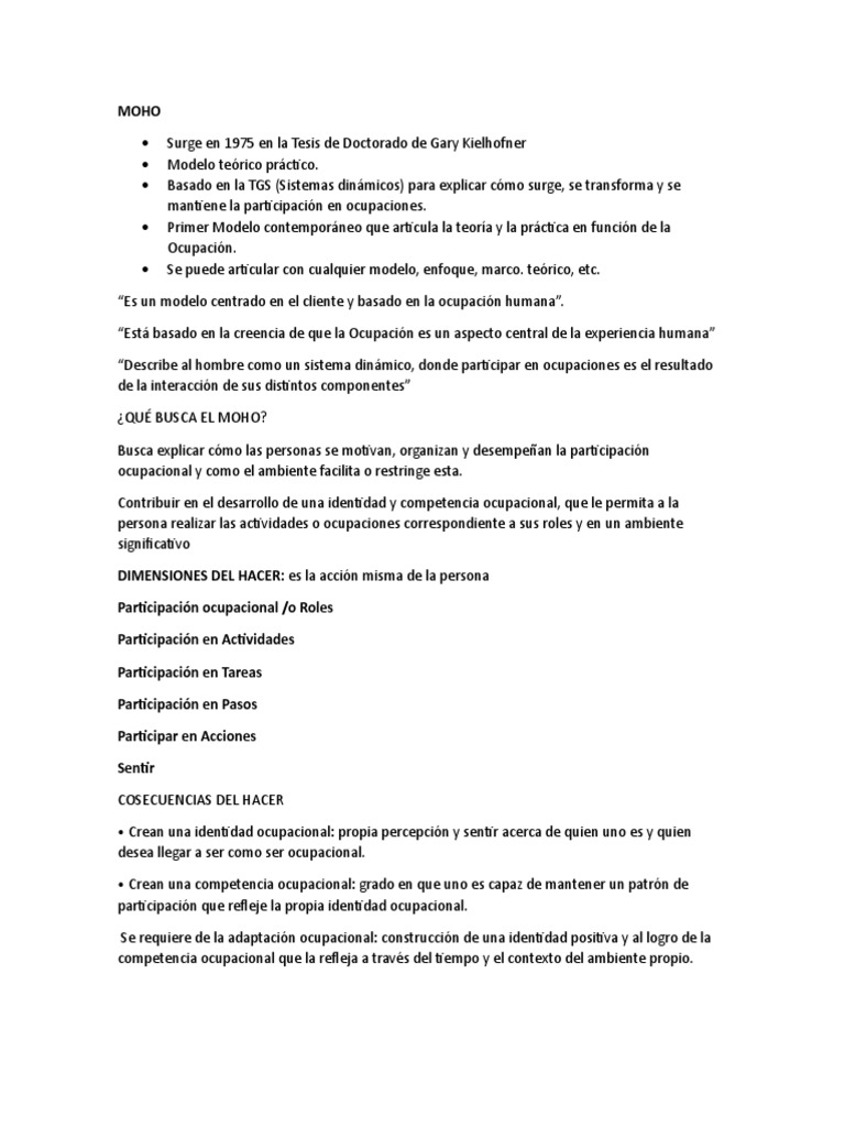 MOHO | PDF | Placer | Experiencia