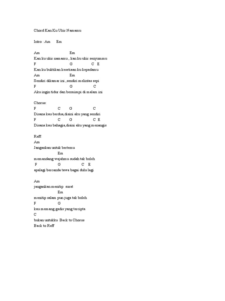 Kan Ku Ukir Namamu | PDF