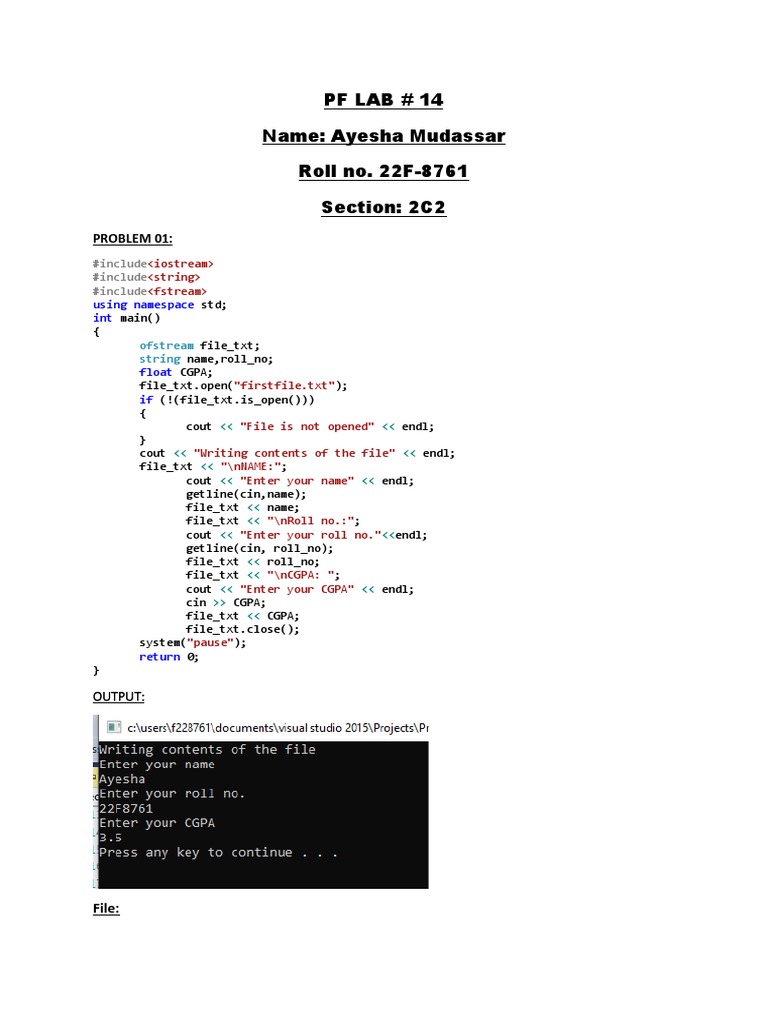 22F-8761 2C2 Lab#14 | PDF | Text File | Computing 22F-8761 2C2 Lab#14 | PDF | Text File | Computing
