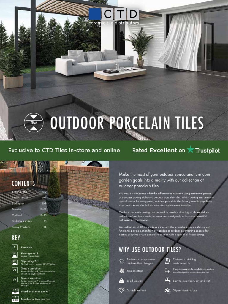 20mm Outdoor Tiles Brochure CTD Web | PDF | Tile | Materials